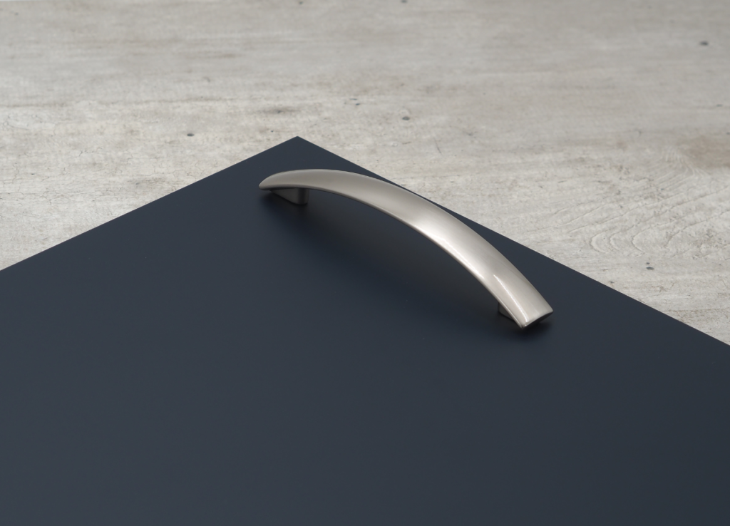 128mm Brushed Nickel Bow Kitchen Cupboard Handle - Select Components