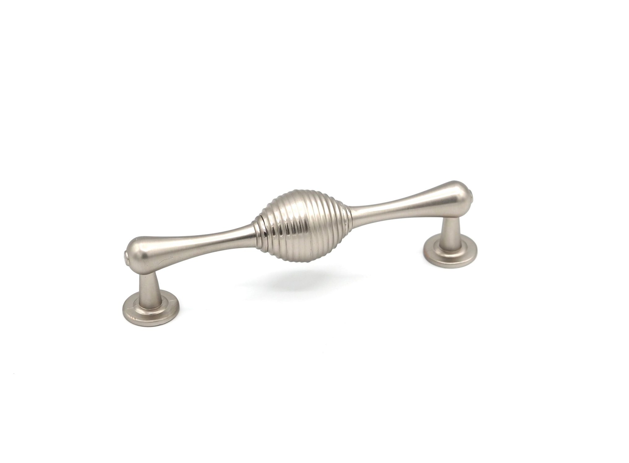 128mm Brushed Nickel Reeded Kitchen Cupboard Handle - Select Components
