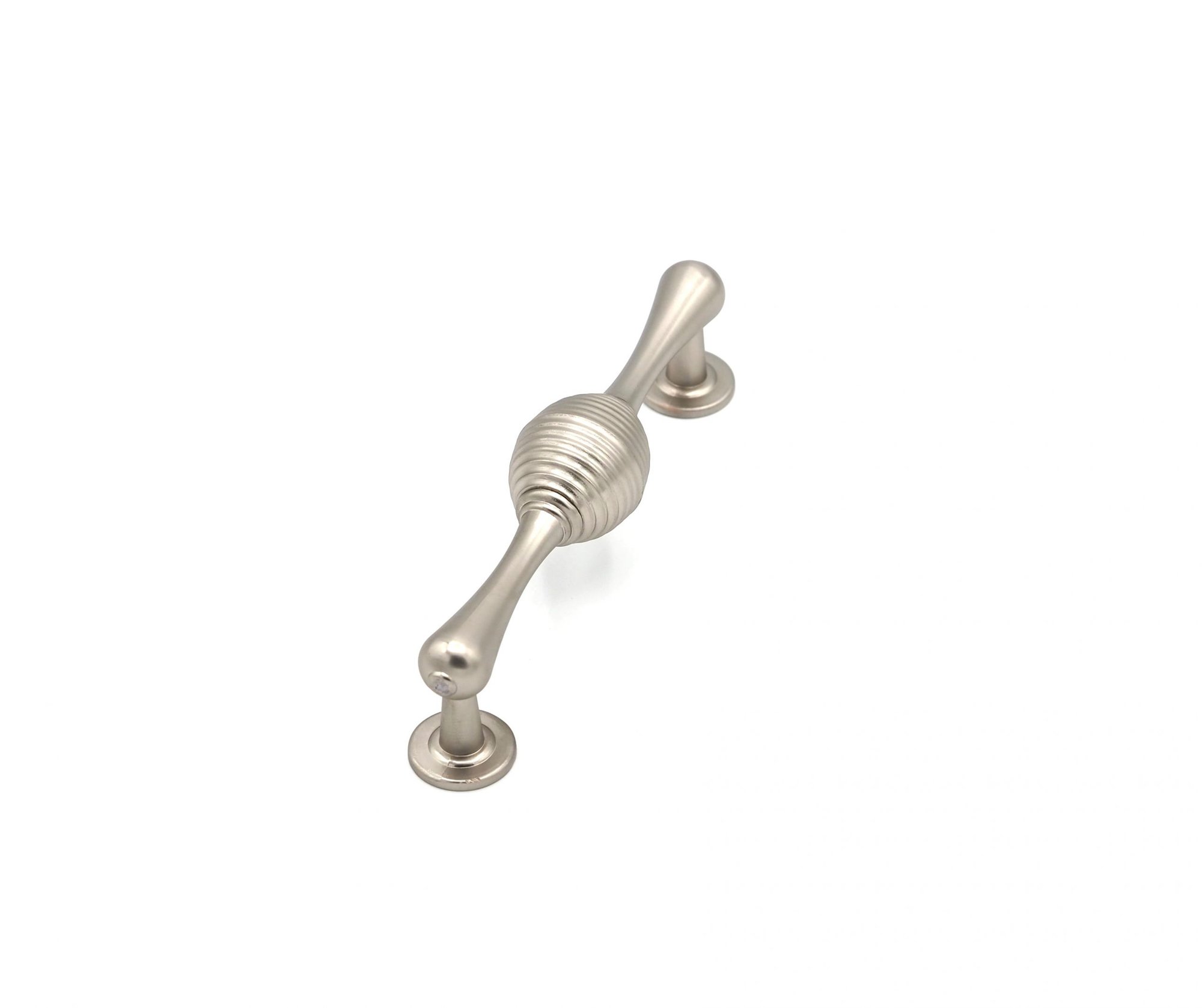 128mm Brushed Nickel Reeded Kitchen Cupboard Handle - Select Components