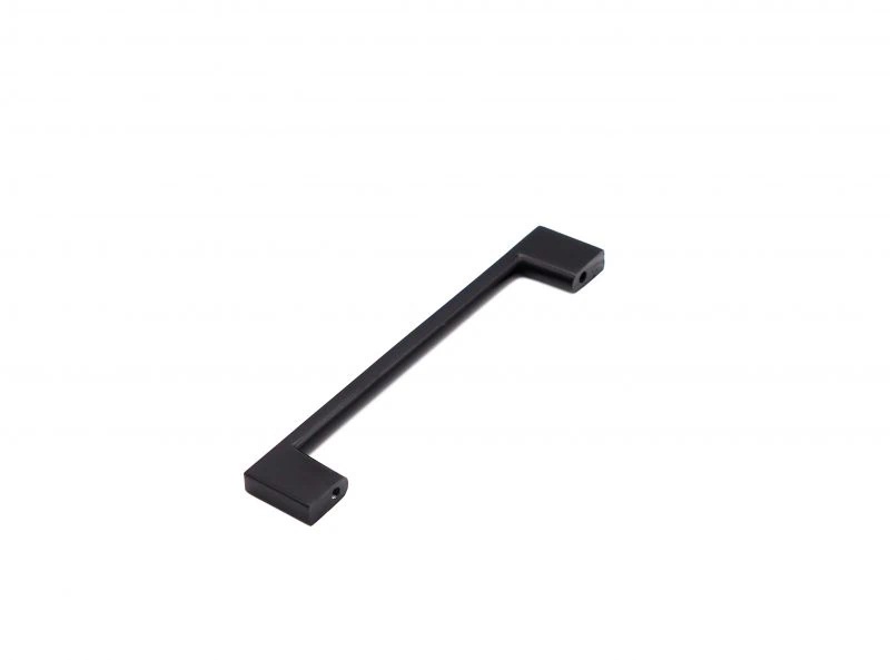 128mm Matt Black Square D Kitchen Cupboard Handle - Select Components