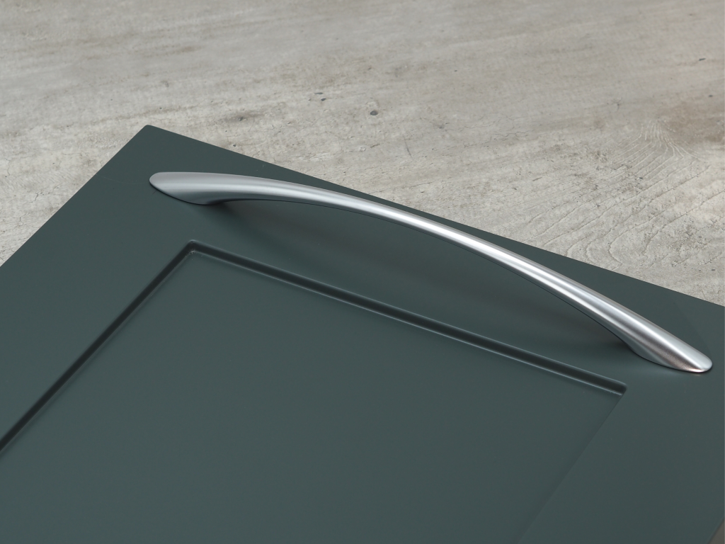 224mm Matt Silver Chrome Bow Kitchen Cupboard Handle - Select Components