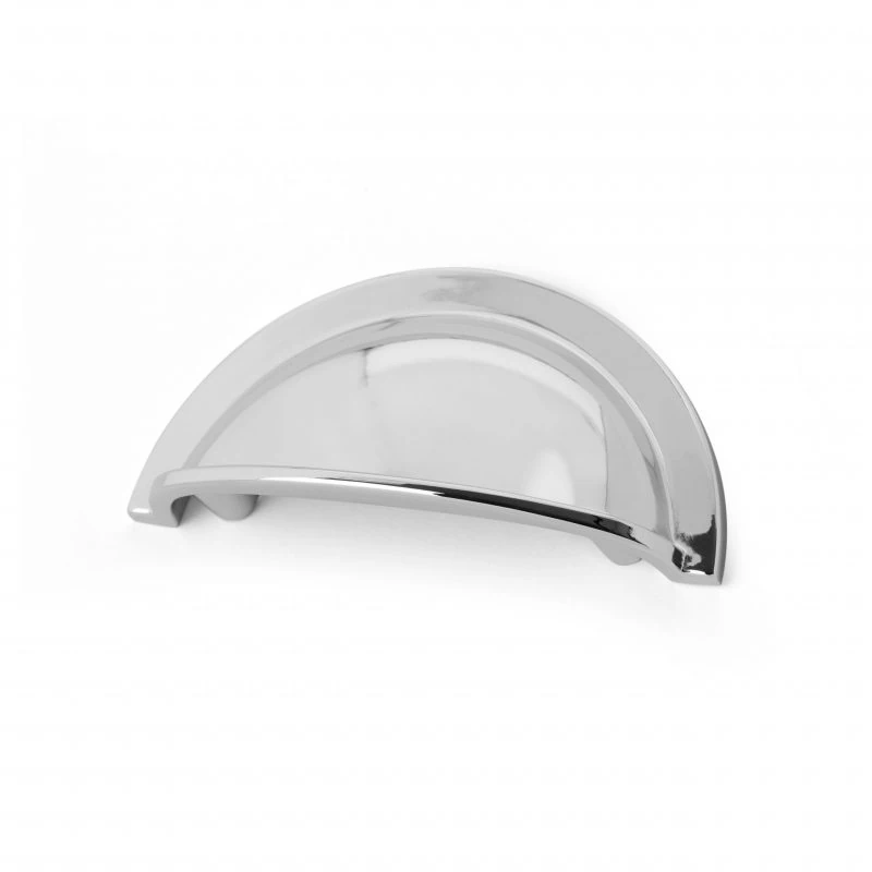 64mm Polished Silver Chrome Cup Kitchen Cupboard Handle - Select Components